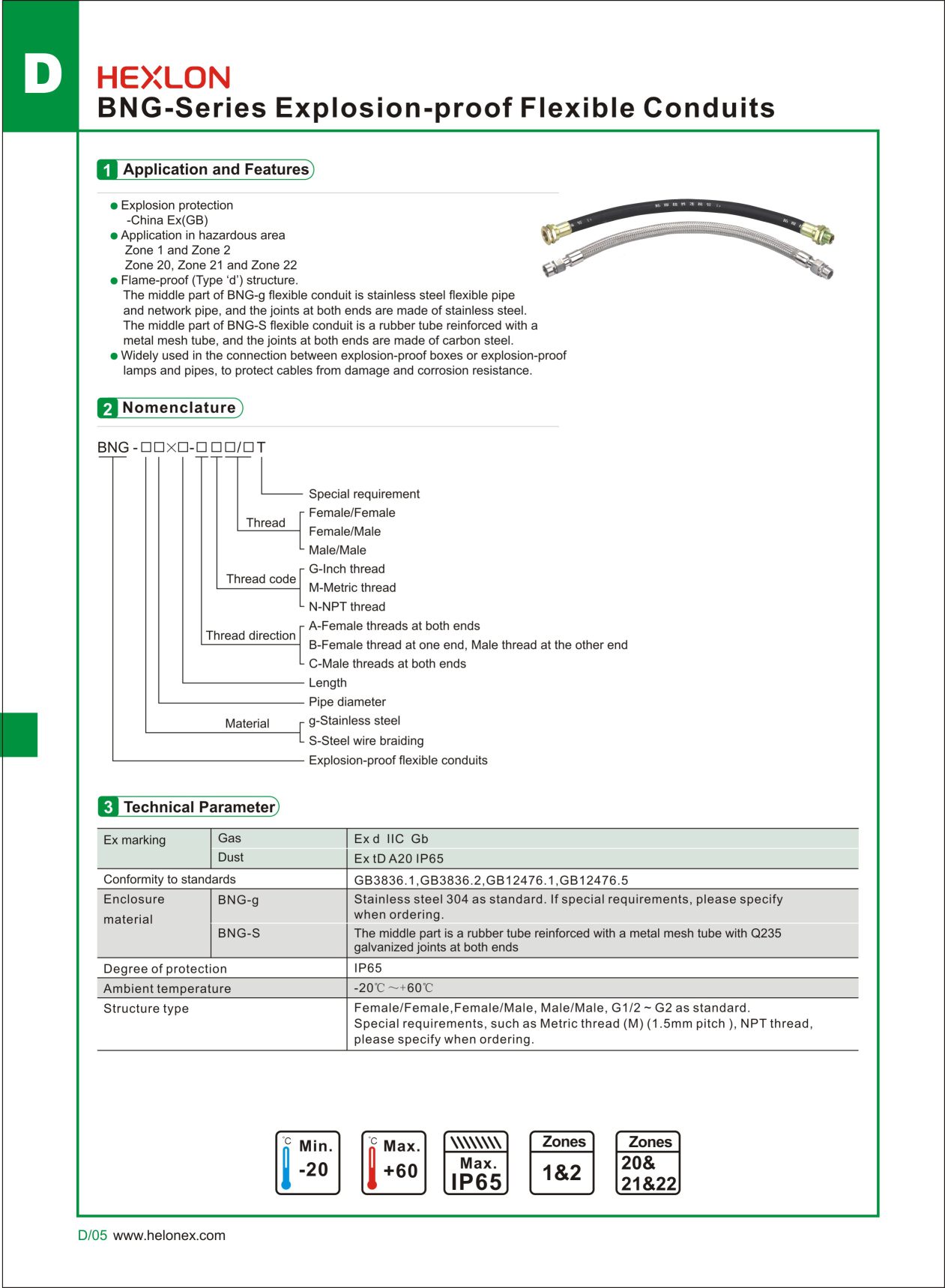 BNG- Series Explosion-proof Flexible Conduits